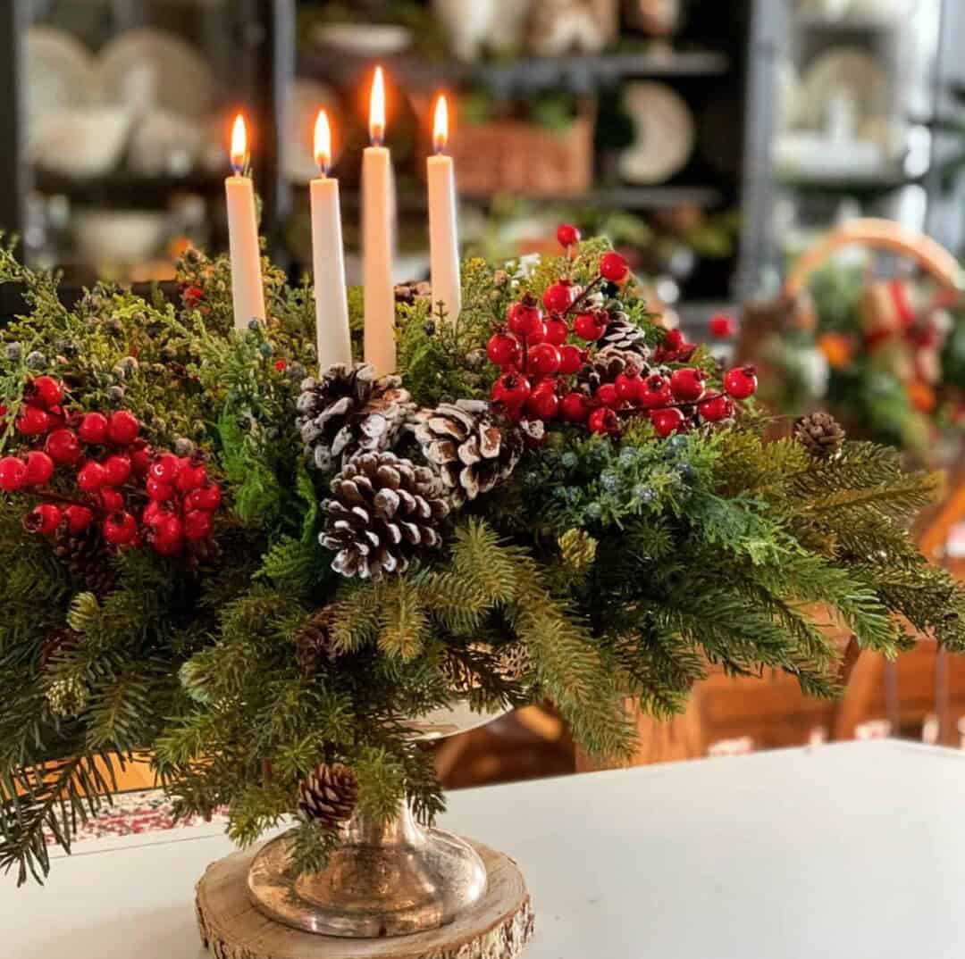 Simple DIY Advent Wreath with Fresh or Faux Greenery - Bricks ’n Blooms ...