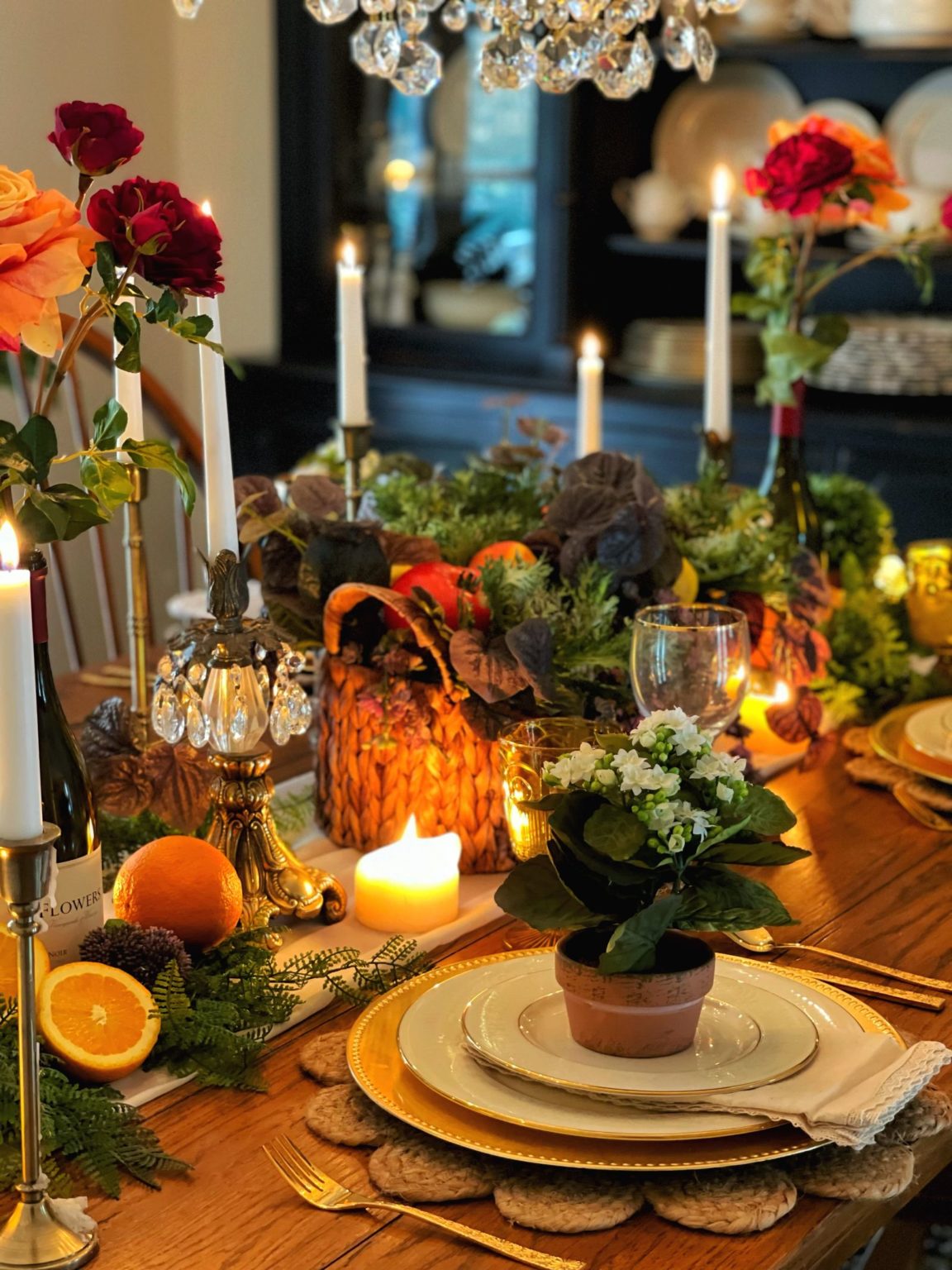 Chic Rustic Italian Dinner Party Table Setting Ideas - Bricks ’n Blooms ...