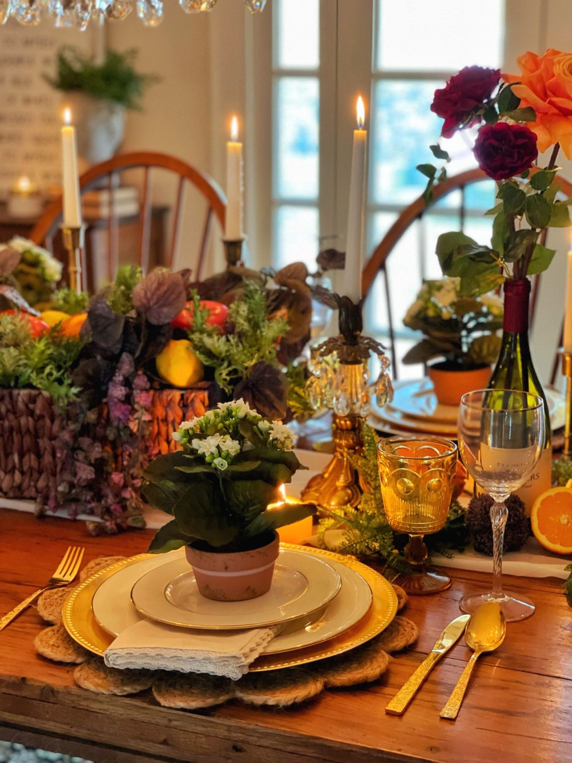 Chic Rustic Italian Dinner Party Table Setting Ideas - Bricks ’n Blooms ...