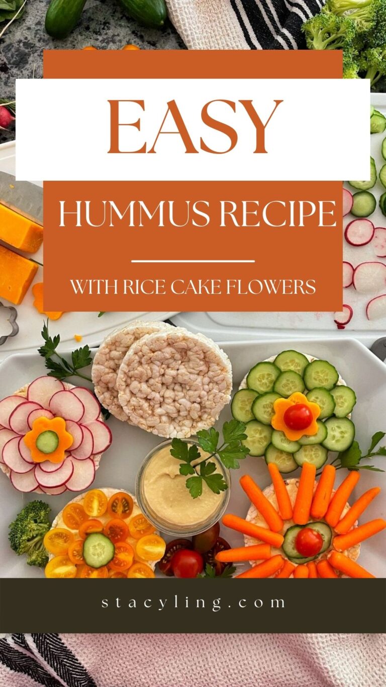 Easy Hummus Recipe with Creative Rice Cake Flowers for Healthy Snacking ...