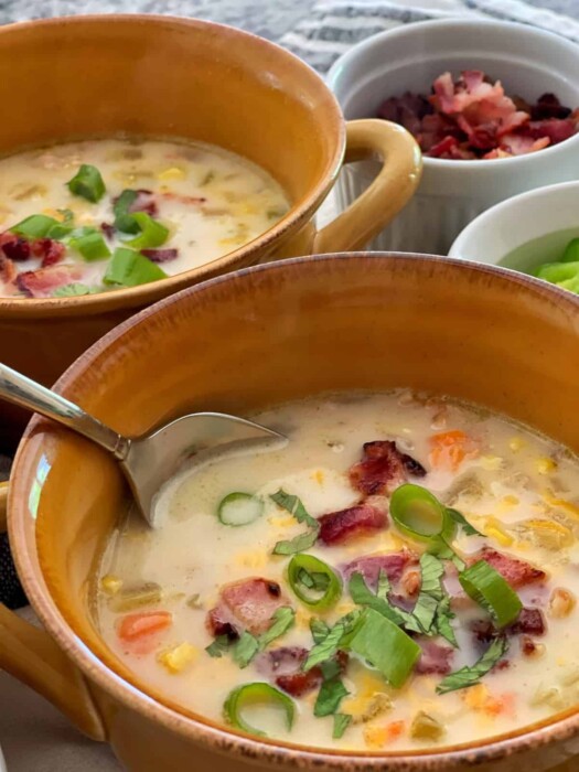 The Best Light & Creamy Corn Chowder Recipe - Bricks ’n Blooms with ...