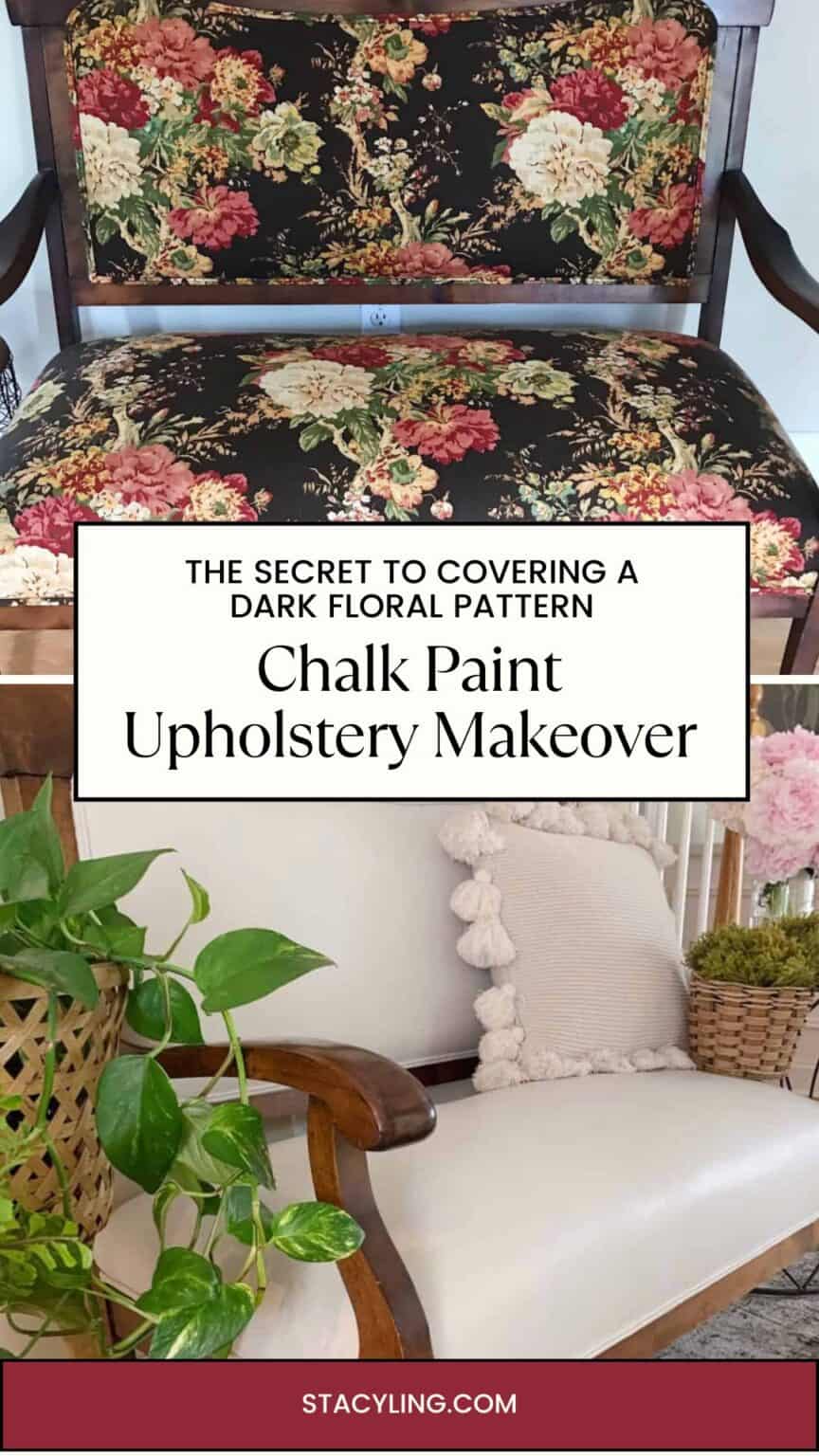 Chalk Paint Upholstery Makeover: The Secret to Covering a Dark Floral ...